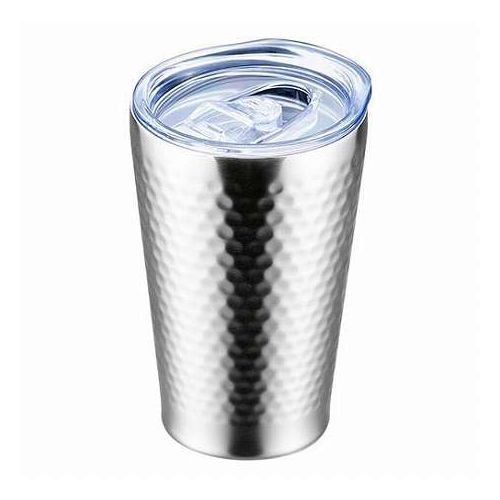スライド式のフタが付いた真空断熱タンブラー。スライド式のフタが付いているので、ゴミの侵入を防ぎます。真空二重構造なので、保冷・保温効果あり。槌目模様がきれいなタンブラーです。材質 : 本体…18-8ステンレス鋼、蓋…PS樹脂、パッキン…シリ...