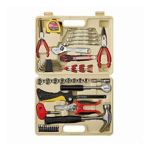 45pcs工具セット45PCSの厳選工具をセットアップ。備えて安心、使って便利なツールセット。持ち運びに便利な収納ケース付き。メーカー品番 : TS-45セット内容 : ラチェットハンドル(差込角…9.5mm)、エクステンションバー(差込角...