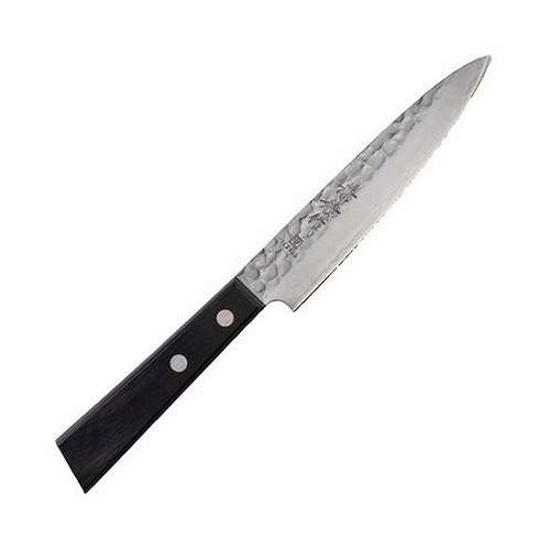 高級刃物鋼VG10をステンレスで挟み込んだ3層鋼ブレードで鋭い切れ味が持続する包丁です。ブレードの鎚目により切り離れも良く、コストパフォーマンスに優れた本格的な包丁です。メーカー品番:30615仕様(サイズ・素材・内容物など):刃渡り13c...