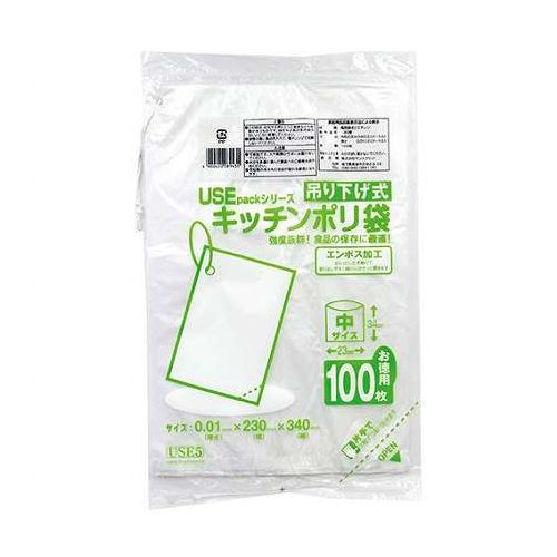 便利な吊り下げ式サッと取り出せる強度抜群吊り下げて使える便利なキッチンポリ袋です。エンボス加工で袋の口が開きやすく、片手でも簡単に取り出せます。食品の保存や調理時の一時保管など、毎日の家事に活躍します。たっぷり100枚入りで日常使いに便利で...