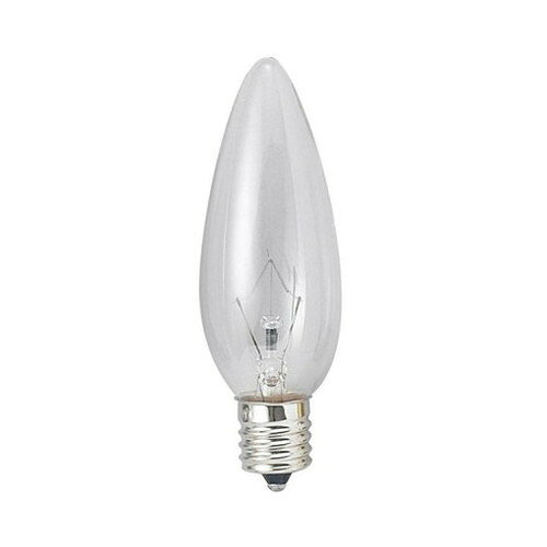 シャンデリア球 C32 E12 25W クリアガラス球の形状が炎型で、クリスタルシャンデリアなどの器具に最適です。●カラー:クリア●消費電力(W):25●定格寿命(h):1500●全長(mm):96●径(mm):32●口金:E12●本体重量...