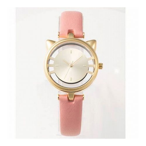 商品説明時間を見るたびに楽しく、ハッピーに感じられるような時計になります。丸みのある、ねこ耳がさりげなくアクセントに。またスケルトンにした、猫のひげがポイントになります。(真鍮製にて高級感のある仕上がりとなります)スムースタイプの時計ベルト...