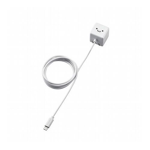 家庭用コンセントからLightningコネクタ搭載のiPhoneやiPad、iPodを充電できるLightningケーブル一体型のAC充電器です。ケーブルの長さは1.5mです。顔つきの“しろちゃん”モデル。●家庭用コンセントからLightn...