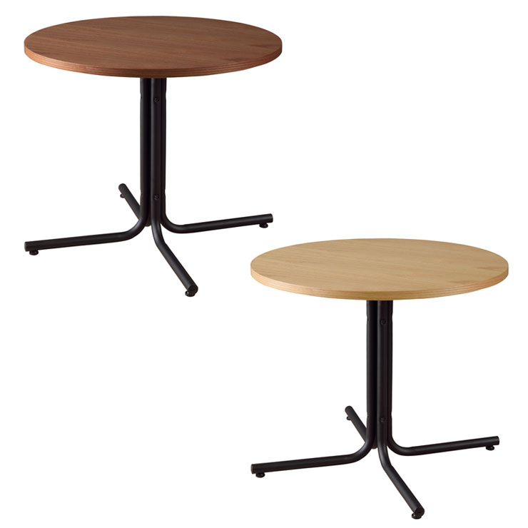 シンプルなデザインのカフェテーブル間取りに合わせて選べる形3タイプに、テイストに合わせて選べる2カラーを用意。十字脚を使用し、スッキリとした印象に。椅子への座りやすさもポイントです。【サイズ】W80xD80xH67cm【素材】天然木化粧繊維...