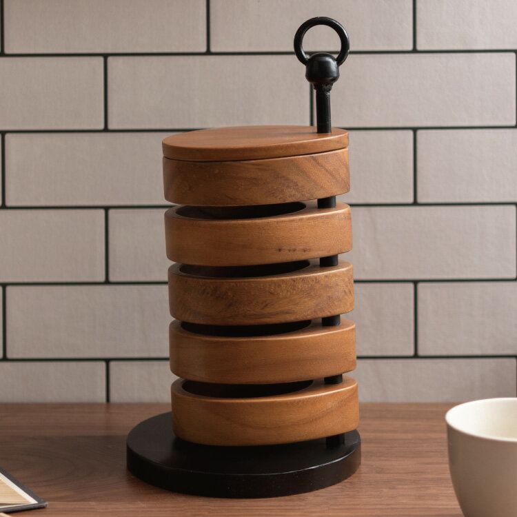 ■型番GUY-920A■商品サイズ（cm）幅16×奥行16×高さ31■素材天然木 スチール(粉体塗装)■重量1kg■生産国インドネシア■特徴天然木の質感とシルエットが特徴的な小物入れ。収納力とデザイン性を兼ね備えた仕上がりで空間を引き立てま...