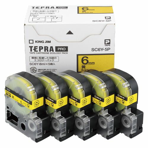 キング テープカートリッジエコパックキ SC6Y−5P【送料について】北海道、沖縄、離島は送料を頂きます。