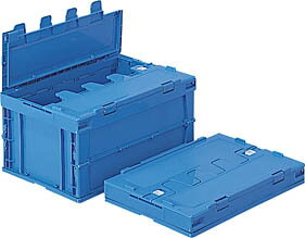 折りたたみコンテナー未使用時のコンテナー保管スペースは意外と膨大なもの、物流産業資材トップメーカーのサンコーが、オリタタミ機構、サンクレット機構を駆使してお客様の物流コストの低減、流通の合理化、効率化をサポートします。●サンクレットオリコン...