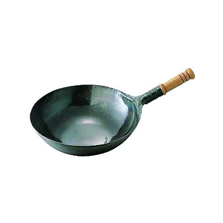 カンダ 鉄打出木柄片手中華鍋 39cm 001180JANコード：4949362730988規格：規格39cmサイズ：内径×深さ t=板厚φ390×120mm t=1.2mmサイズ容量1：φ390×120mm t=1.2mm材質：本体:鉄　...