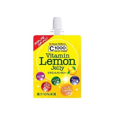 商品概要メーカー：ハウスウェルネスフーズ商品名：【軽】C1000ビタミンレモンゼリー（180g）区分：食品内容量：180g商品概要：レモン果汁50個分のビタミンC1000mgをはじめ3種のビタミンB群、アスパラギン酸が補給できるゼリー飲料で...
