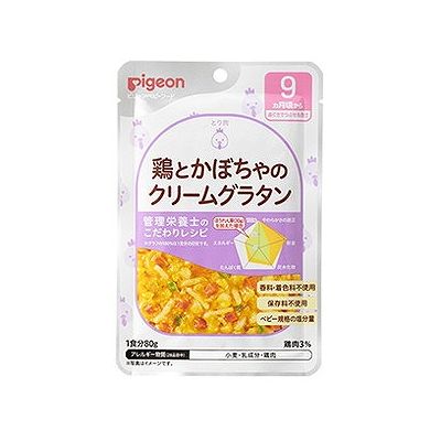商品概要メーカー：ピジョン商品名：【軽】食育レシピ鶏とかぼちゃのクリームグラタン（80g）区分：食品内容量：80g商品概要：【9ヶ月頃から】ピジョンのレトルトパウチ管理栄養士のこだわり！JANコード：4902508003827商品コード：1...
