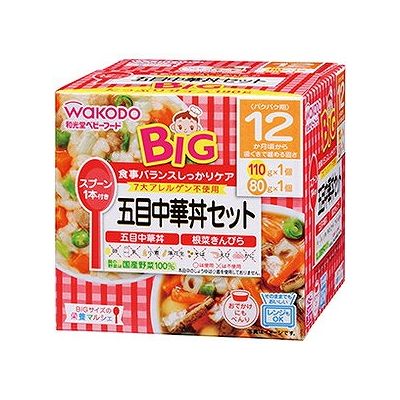 商品概要メーカー：アサヒグループ食品（和光堂）商品名：【軽】BIGサイズの栄養マルシェ五目中華丼セット7大アレルゲン不使用区分：食品内容量：1セット商品概要：「五目中華丼」と「根菜きんぴら」の詰め合わせです。五目中華丼は、豚肉と5種類の野菜...