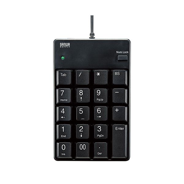 ■商品内容しっかりした押し心地のTAB付きテンキー。USB2.0ハブ2ポート付き。■商品スペック●仕様：USB2.0ハブ付●外寸：幅82.8×奥131×高28mm●重量：140g●ケーブル長：0.8m●インターフェイス：USB●対応OS：W...