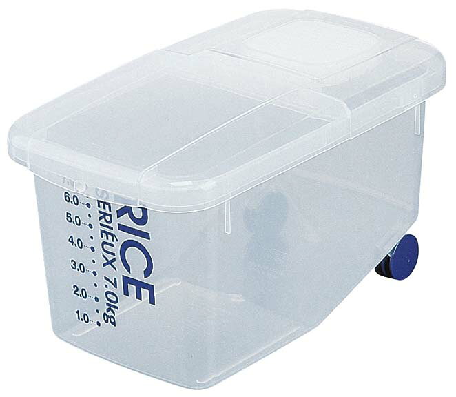 【外寸】360×210×H200 【容量】7.5kg【材質】ポリプロピレン【付属品】防虫剤 計量カップ(1合用) キャスター【代引きについて】こちらの商品は、代引きでの出荷は受け付けておりません。【送料について】北海道、沖縄、離島は送料を頂...