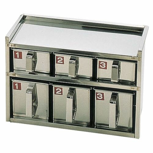 遠藤商事 SA18-8溶接引出式ヤクミ入 2段6ヶ入 AYK17026 JANコード 4905001018602●サイズ:2段6ヶ入●幅×奥行×高さ(mm):330×150×220●材質：本体：18-8ステンレス【送料について】北海道、沖縄...