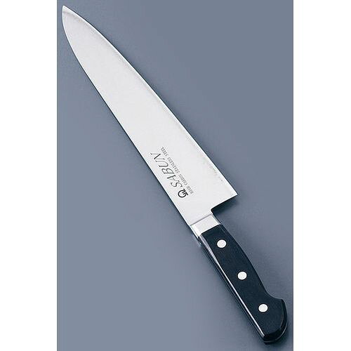 遠藤商事 SA SABUN ステンレス鋼 牛刀 30cm ASB5830 JANコード 4905001017018●サイズ(cm):30●全長(mm):435●重量(g):300●背厚(mm):2.5●材質：大同特殊鋼 1-K6 ハイカーボ...