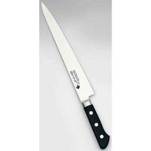 堺寛光 プレミアムマスター2（ツバ付） 筋引 27cm AZT8202 JANコード 4974158564126●サイズ(cm):27●全長(mm):390●重量(g):180●背厚(mm):2.2■堺實光 プレミアムマスター2 銀三鋼・素...