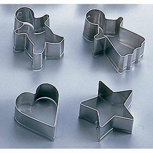 田中糧機 クッキー抜き型セット No.2124 男の子、女の子セット（4ヶ入） WKTF0 JANコード 4961408221243●(ケースサイズ)幅×奥行×高さ(mm):112×70×24●材質：ステンレス■男の子、女の子、ハート、星【...