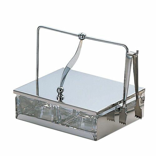 吉沼硝子 ガラス薬味入れ T-4（4ヶ仕切） 《4-015》 PYK12 JANコード 4562156273869●メーカー品番:T-4●幅×奥行×高さ(mm):145×105×120●重量(g):725●材質：金具：18-8ST．真鍮＋ク...