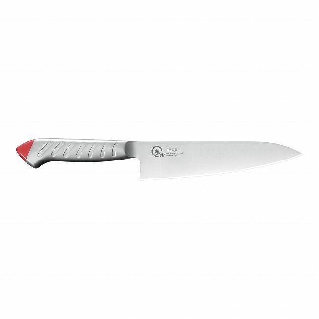 下村工業 龍治 ステンカラー 牛刀 21cm レッド [ALY8809]JANコード：4962336119244龍治ステンカラーシリーズは長時間の作業でも負担にならない｢軽さ｣と｢握りやすさ｣を最優先に開発しました。●特長・モナカハンドルの...