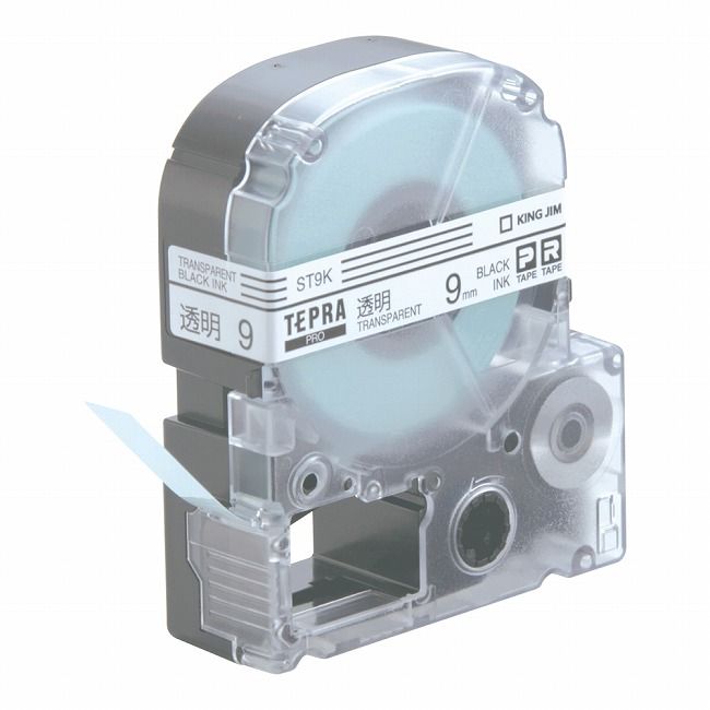 キングジム テプラPRO用透明ラベル 黒文字 9mm幅 ST9K [XTE0502]JANコード：4971660761609テープの長さ：8m■メーカー品番：ST9K■幅：9mm幅【送料について】北海道、沖縄、離島は送料を頂きます。