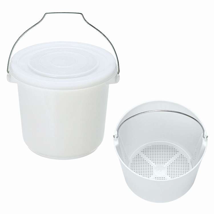 ●内径:Φ269mm●材質:【本体・蓋】ポリエチレン【中容器】ポリプロピレン●容量(L):11●中容器は底面がメッシュなので水切り用途としてお使いいただけます。【代引きについて】こちらの商品は、代引きでの出荷は受け付けておりません。【送料に...