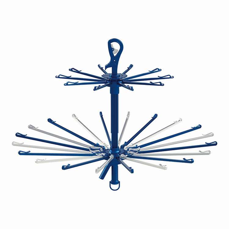 ●材質:ポリプロピレン●原産国:ベトナム●パラソルハンガー特有の、上部にできるデッドスペースを有効利用できる2段式です。●32cm幅のタオルがまっすぐに干せるロングアーム20本と、靴下などの小物が干せるミニアーム10本掛です。●ミニアームの...