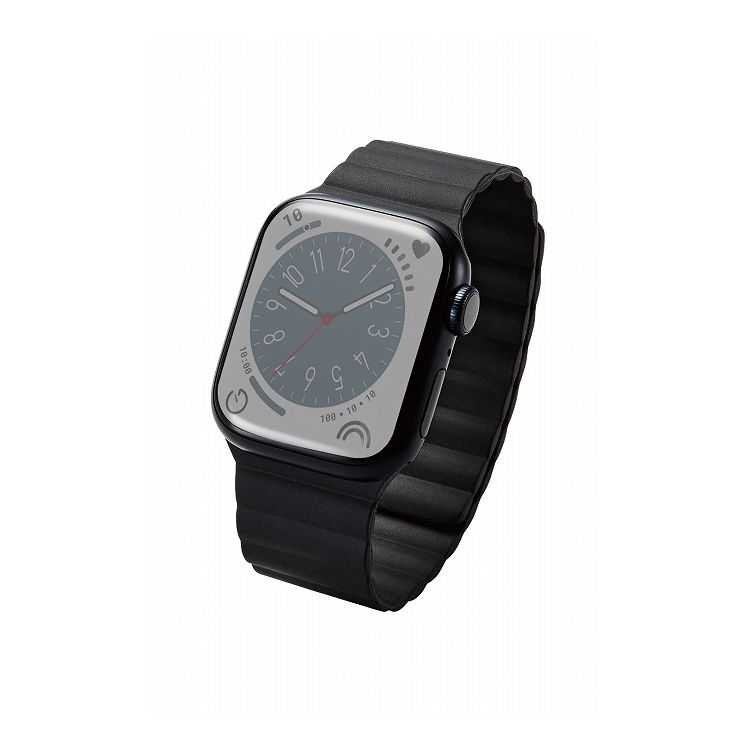 【商品名】アップルウォッチ バンド SE / Series 8 7 6 5 4 3 2 1 [ 41mm 40mm 38mm ] シリコン マグネット式 ベルト 耐衝撃 ブラック【特長】バンドに埋め込まれたマグネットで、バックルを使わず簡単...