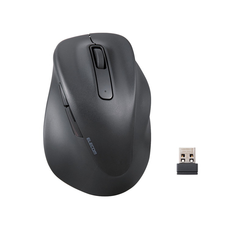 【商品名】エレコム ELECOM ワイヤレス マウス 静音 無線 2.4GHz 5ボタン 右手専用 【 Windows 11 10 mac Chrome 対応 】 抗菌 Lサイズ EX-G ブラック【特徴】■医師との共同開発により握り心地を...