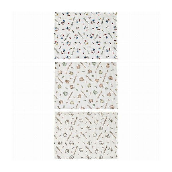 【商品詳細】かわいいキャラクター柄のふきん3枚セット！ワッフル生地で吸水性にすぐれた綿100％。色違いの3枚セットです。【商品サイズ(約)】サイズ：310×410mm【材質】綿100％※塩素酸素系・漂白剤も使用できます。使用上の注意に従って...