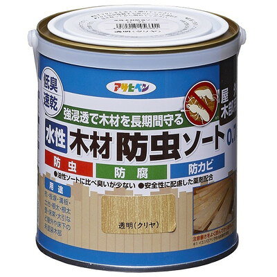 【商品説明】●安全性に配慮した薬剤を配合した屋外木部専用防虫・防腐処理剤。●浸透性に優れ、長時間木材を保護します。●水性なので取扱いが簡単・低臭【用途】●適した場所：屋内区分　屋外用●杭、板塀、溝板などの屋外未塗装木部の防虫・防腐。●土台、...