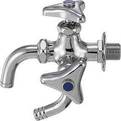 【商品説明】●双口水栓。●節水固定コマ仕様（一般地・寒冷地共用）※メーカーの都合によりパッケージ、内容等が変更される場合がございます。当店はメーカーコード（JANコード）で管理をしている為それに伴う返品、返金等の対応は受け付けておりませんの...