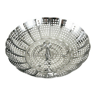 【商品説明】●18〜24cmのお鍋のサイズに合わせて調節できる蒸し器です。●日本製。●中心のつまみは不要な時、取り外して使えます。●食洗機可能なので、お手入れ簡単です。●サイズ(約)：140×140×75mm●重量(約)：210g●材質：ス...