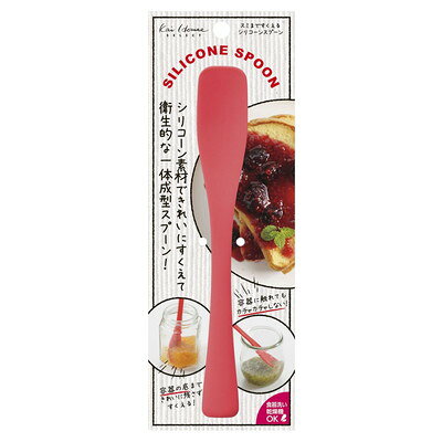 【商品説明】●先端が柔らかいシリコーン製で、容器の側面や底を綺麗にそろえることが出来ます。●シリコーン素材なので、すくい出す際にカチャカチャ音がしません。●本体サイズ(約)：160X28X4mm●商品重量(約)：13g●材質：本体/シリコ-...