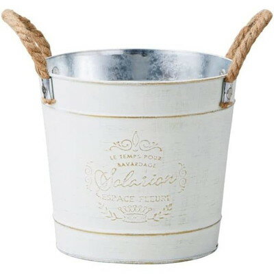 【商品説明】●GREENHOUSEグリーンハウスグレイスフルブリキラウンドL穴あり／ライナー付5号ポットが1個入ります。●サイズ(約)：直径175×高さ160mm●素材：ブリキ・麻紐●仕様：底穴あり、ライナー付き●サイズの目安：5号ポットが...