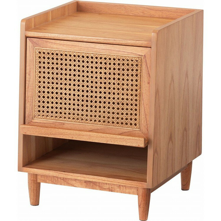 【商品説明】●使いやすさとデザイン性に着目したシンプルなナイトテーブル。【商品詳細】●ナチュラルな天然木×かごめ編みラタン。●あたたかみのある天然素材を使用しており、1点1点異なる表情を楽しめます。●ナイトテーブルとしての使用だけでなく、サ...