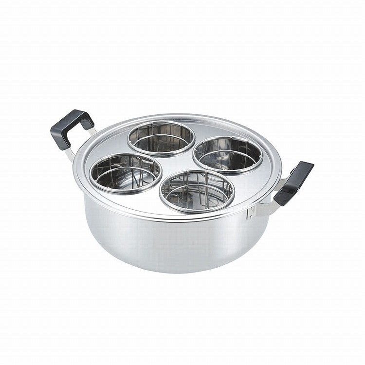 【商品説明】●家庭料理から本格料理まで、幅広く対応するオカン鍋。【商品詳細】●丈夫で耐久性に優れた鍋。●家庭用でも業務用でも幅広く使える万能なアイテムで、料理を効率よく作り出します。●サイズ(約):Φ300×H120mm。●材質:鍋。●枠板...