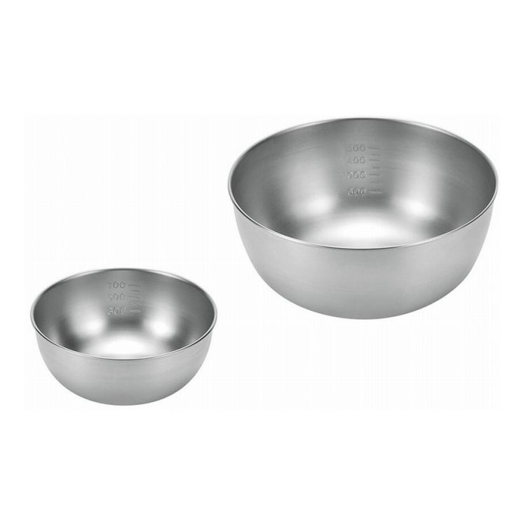 商品説明●ボウル15cm：300ml、500ml、700ml目盛付き。●ボウル21cm：600ml、1000ml、1400ml、1800ml目盛付き。●材質：18−8ステンレスよこやま【代引きについて】こちらの商品は、代引きでの出荷は受け付...