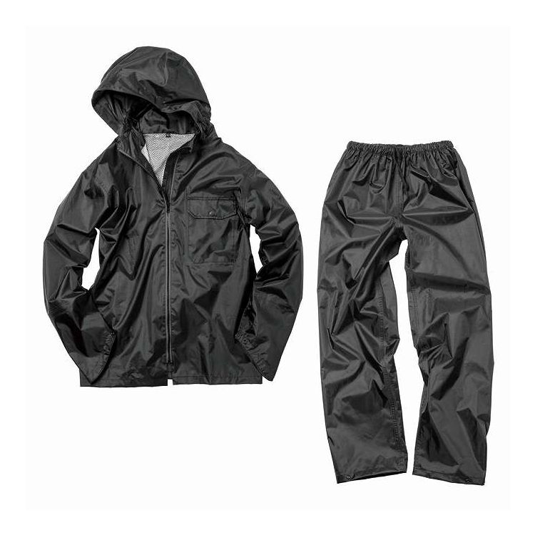 【商品情報】●職人向けレインウェアの進化系です。●フード上部を取り外し、襟裏のメッシュフードを装着することで首元からの浸水を防止します。●袖口二重構造で手首からの浸水を軽減しつつ雨風からての甲をカバーします。●腰袋、ポーチ内の工具などの出し...