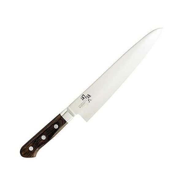 貝印 関孫六 くじゃく 牛刀240mm AB5453JANコード：4901601205800【商品詳細】食材への切断抵抗を小さくする独自の研削加工により、食材への切り込みの良さと鋭い切れ味を有しています。【本通し仕様】堅牢性に優れ、長時間使...