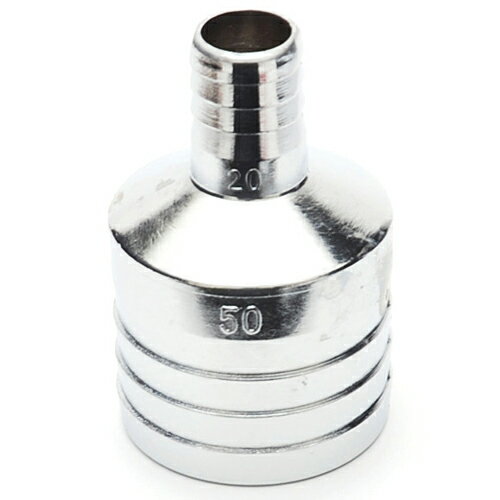 【用途】ポンプパーツ。【機能・特徴】ホースバンドを使用してホースに接続します。異径ホースの接続が出来ます。【仕様】●内径50mmX内径19mmホース用。【材質】●亜鉛ダイカスト。【商品サイズ】幅50×高さ80×奥行50mm　重量200g【送...