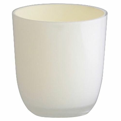 【用途】フラワーポット/プランター。【機能・特徴】ガラスのような質感とシンプルデザインのミニポットです。【仕様】●色：ホワイト。●サイズ：直径90×高さ96mm。●容量：0.4L。●底穴あり。【材質】●ポリスチレン。【商品サイズ】幅90×高...