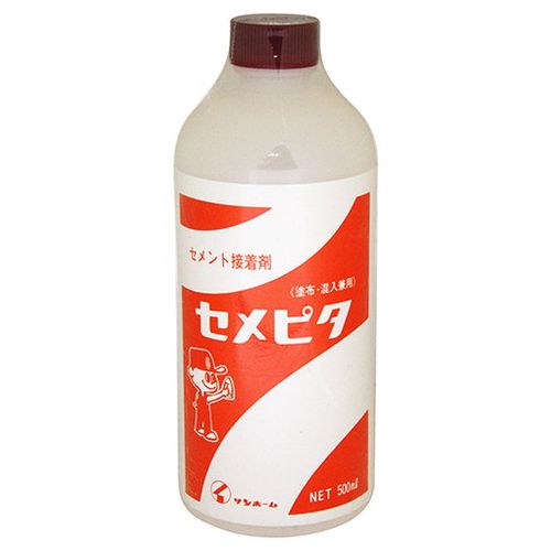 【用途】セメントの肌わかれ防止、防水用セメント接着剤。【機能・特徴】セメントの肌わかれ現象を防ぎ、キレツ防止、防水増強の効果もありますので、家庭セメント施工時にお勧めします。混練り時に混ぜ合わせてください。【仕様】●内容量：500mL。●塗...