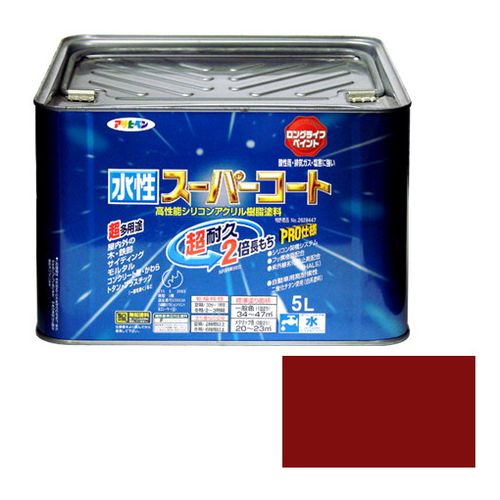 【用途】金属、スレート、コンクリート、サイディング、木部、しっくい、発泡スチロール等への塗装。【機能・特徴】特殊フッ素樹脂、シリコン架橋システム及び紫外線劣化防止剤の相乗効果で、汚れにくく、耐久性が格段に優れた高性能塗料です。酸性雨や酸性雪...