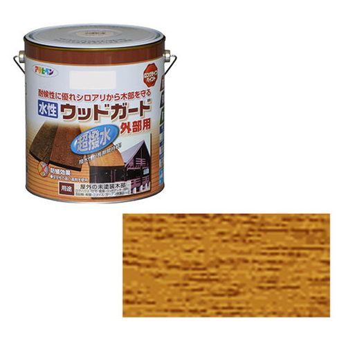 【用途】ログハウス・ウッドデッキ・雨戸・羽目板・板壁など屋外の未塗装木部への保護塗装。【機能・特徴】水性で塗りやすく、低臭タイプの木部専用塗料です。木目を生かした美しいステイン仕上げができ、日光や雨に強く耐候性が優れています。シロアリ、キク...