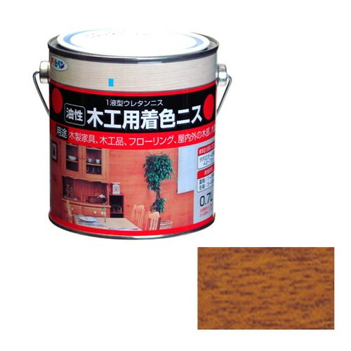 【用途】木製家具、木工品、フローリング、屋内外の木部、木製品への塗装。【機能・特徴】摩擦、衝撃に強く、耐久性に優れているので、木製家具、木工品、廊下、建物木部のニス仕上げに最適です。【仕様】●内容量：0.7L。●色：ゴールデンオーク。●標準...