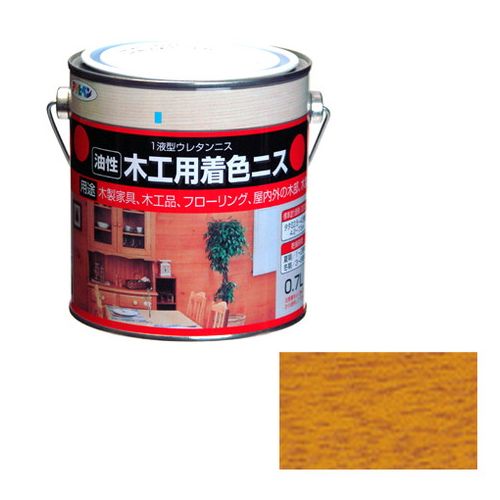 【用途】木製家具、木工品、フローリング、屋内外の木部、木製品への塗装。【機能・特徴】摩擦、衝撃に強く、耐久性に優れているので、木製家具、木工品、廊下、建物木部のニス仕上げに最適です。【仕様】●内容量：0.7L。●色：ライトオーク。●標準塗り...