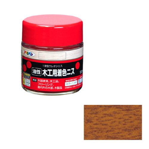 【用途】木製家具、木工品、フローリング、屋内外の木部、木製品への塗装。【機能・特徴】摩擦、衝撃に強く、耐久性に優れているので、木製家具、木工品、廊下、建物木部のニス仕上げに最適です。【仕様】●内容量：100mL。●色：ゴールデンオーク。●標...