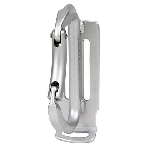 【用途】ベルトに通して工具類の吊り下げ。【機能・特徴】高強度、アルミ製鍛造カラビナです。落下防止コードの取り付けが可能です。【仕様】●色：シルバー。●50mm幅ベルト用。●落下防止コード取付可能。●吊下げ工具重量：3kgまで。【材質】●アル...