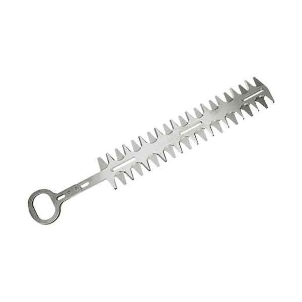 【商品特長】【用途】L型バリカン400専用替刃。【機能・特徴】ニシガキL型バリカン400用の替刃です。【仕様】●刈込能力：生木約7mm以下。●刃長：400mm(有効刈幅300mm)。【材質】●合金鋼。【商品サイズ】幅435×高さ10×奥行6...