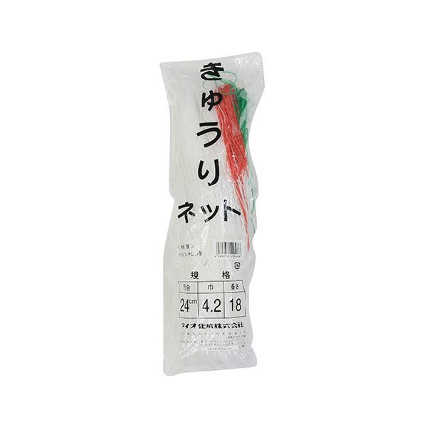【商品特長】【用途】つる性植物の誘引。【機能・特徴】広い面積で使用する場合が多く、設置コストで経済的な誘引ネットです。【仕様】●サイズ：4.2×18m。●色：白/緑。●目合い：約24cm菱目。【材質】●ポリエチレン。【注意事項ほか】●燃えや...